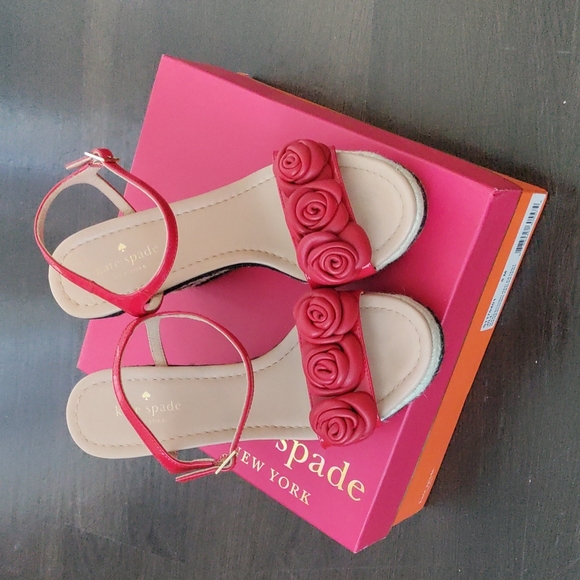 kate spade | Shoes | Kate Spade New York Red Roses Espadrille Wedge ...